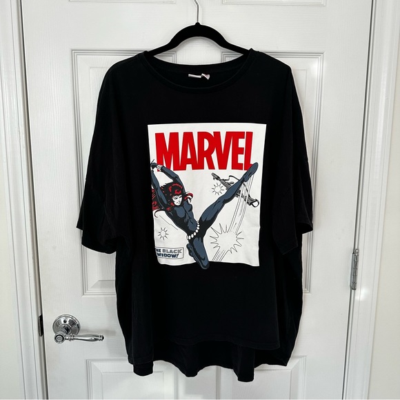 Shirts | Vintage Marvel The Black Widow Shirt Black 2xl | Poshmark